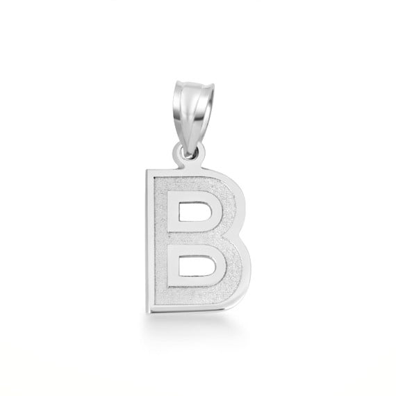 925 Sterling Silver Personalized Letter "A-Z" Initial Satin Finish ...