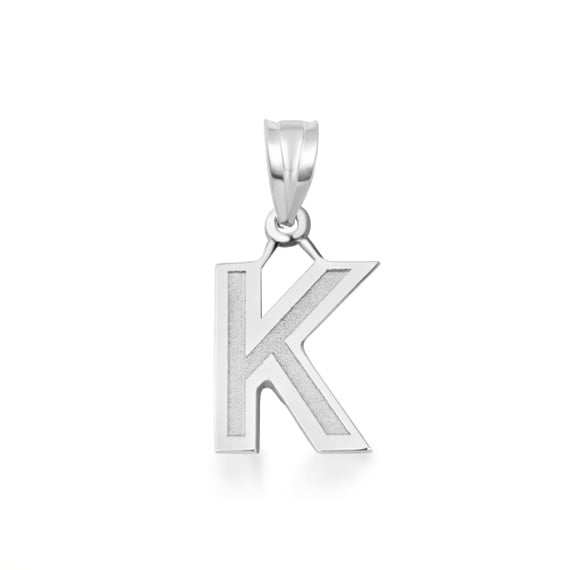 925 Sterling Silver Personalized Letter "A-Z" Initial Satin Finish ...