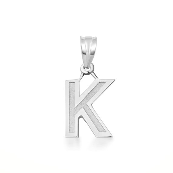 925 Sterling Silver Personalized Letter "A-Z" Initial Satin Finish ...