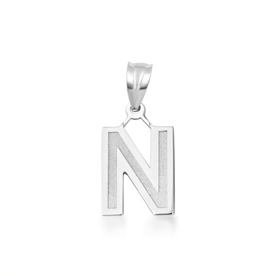 925 Sterling Silver Personalized Letter "A-Z" Initial Satin Finish ...