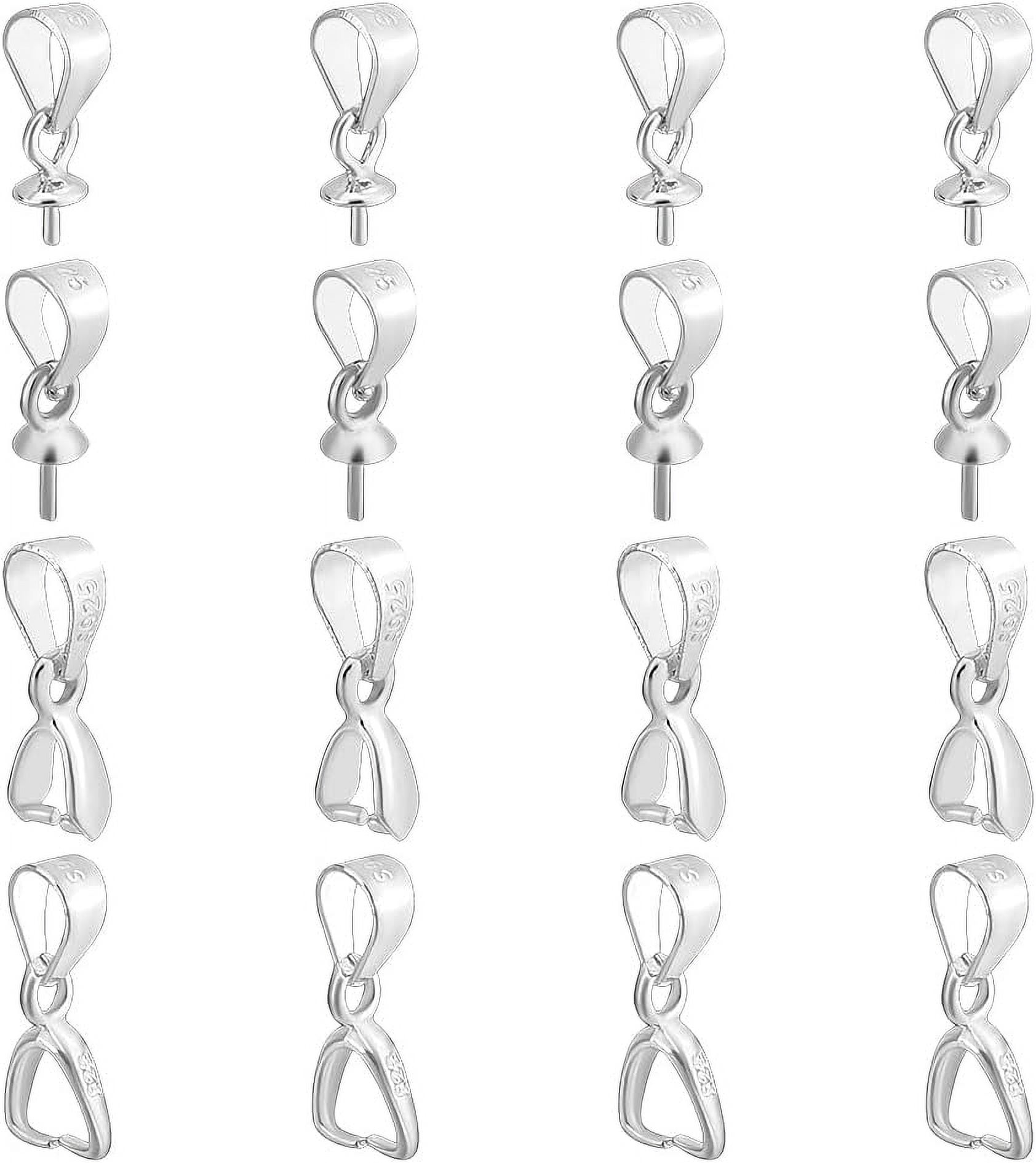 925 Sterling Silver Pinch Bails 16pcs 4 Colors Pinch Clip Bail Clasp ...