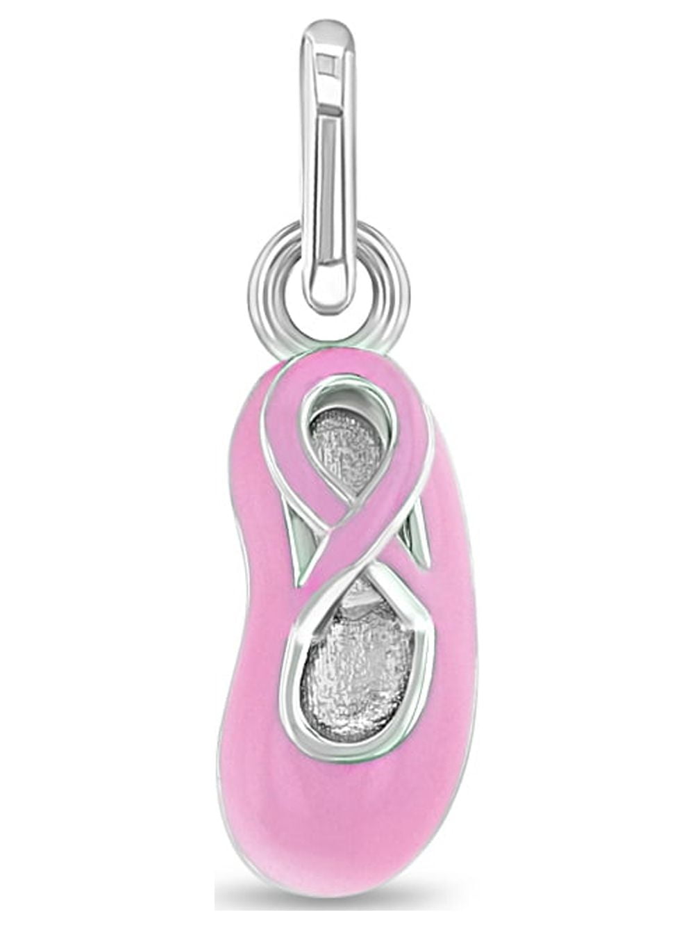 925 Sterling Silver Pink Enamel Ballet Slipper Charm for Girls Charm ...