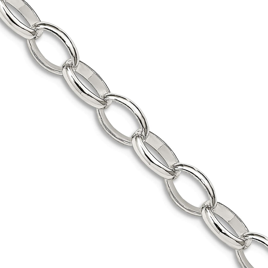 925 Sterling Silver Polished 5mm Rolo Chain Necklace 18 Inch Lobster ...