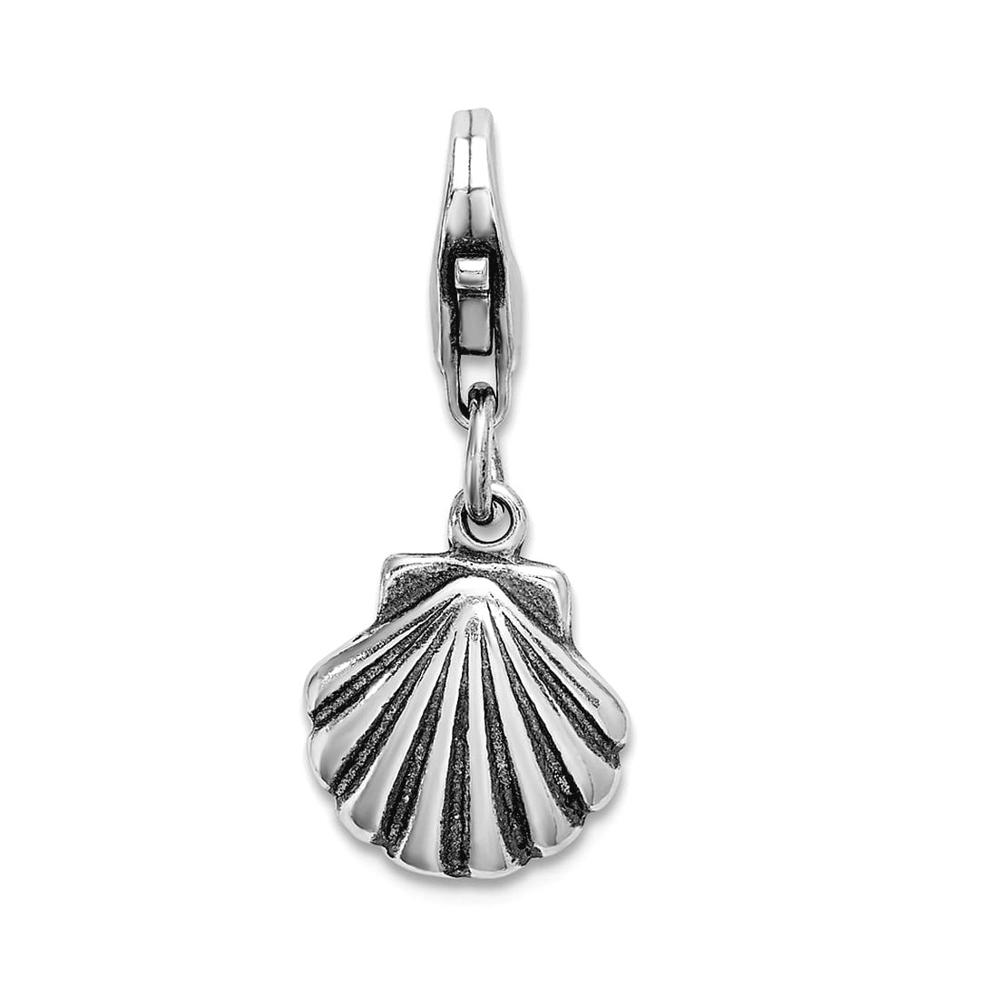 925 Sterling Silver Polished Oxidized Fancy Lobster Closure Antiqued ...