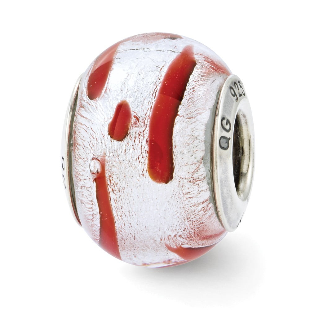 925 Sterling Silver Polished Artisan Oxidized Italian Murano Glass ...
