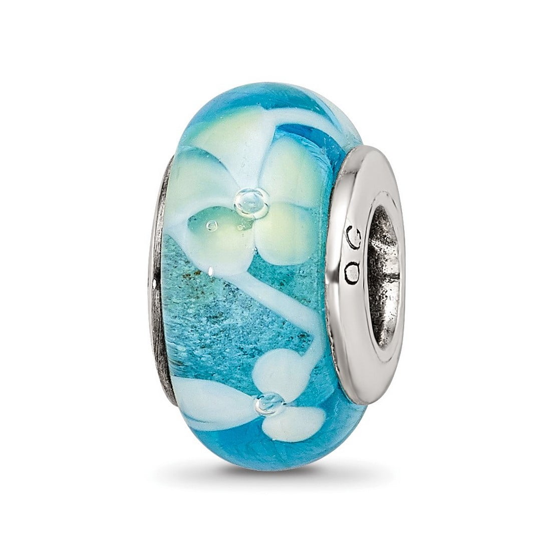 925 Sterling Silver Polished Artisan Oxidized Reflections Blue Yellow ...