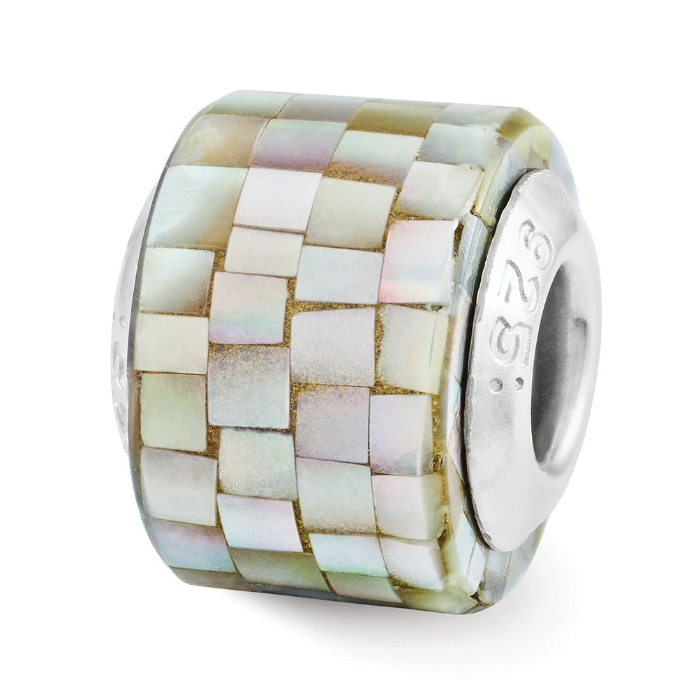 925 Sterling Silver Polished Artisan Oxidized Reflections Grey ...