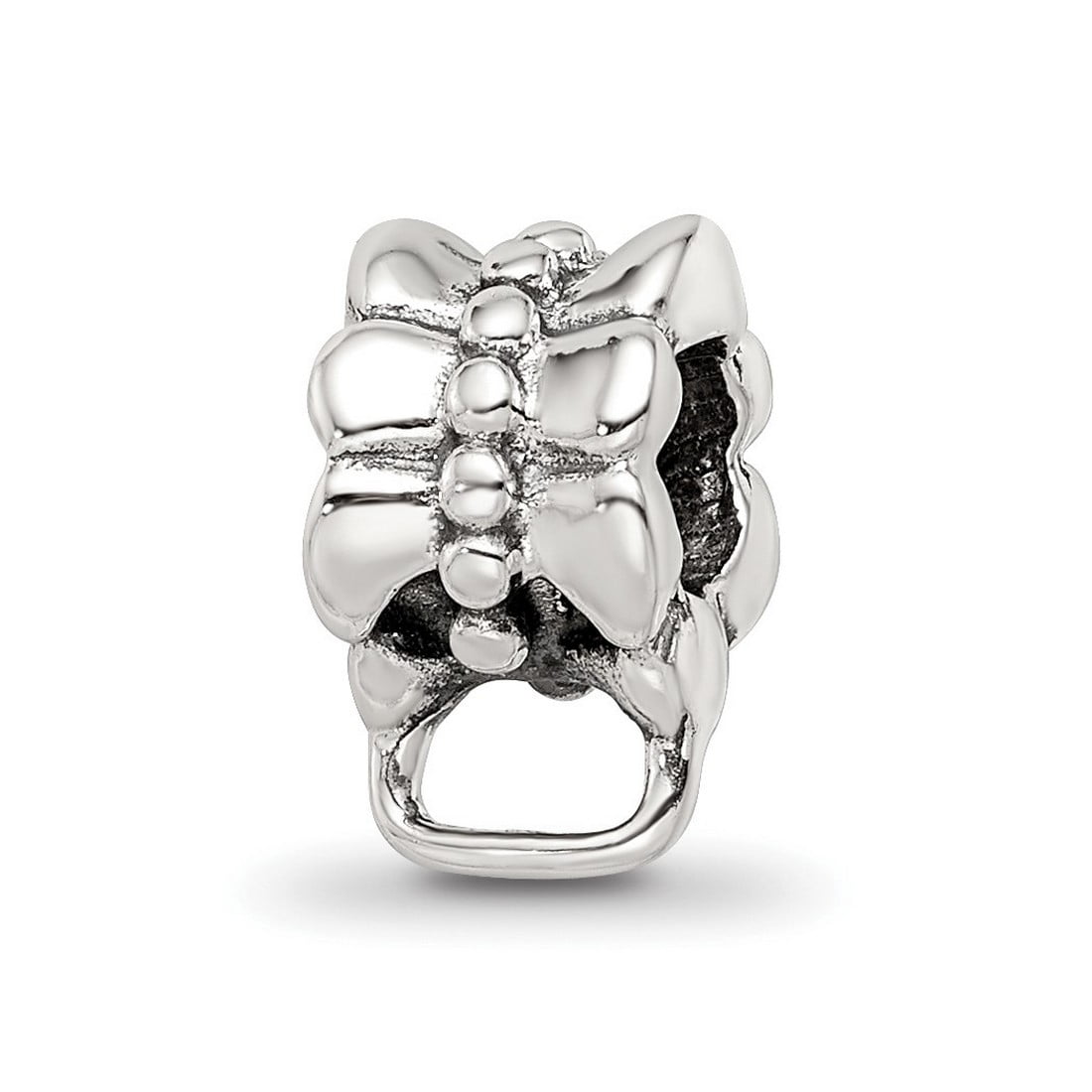 925 Sterling Silver Polished Artisan Oxidized Reflections Loop Click on ...