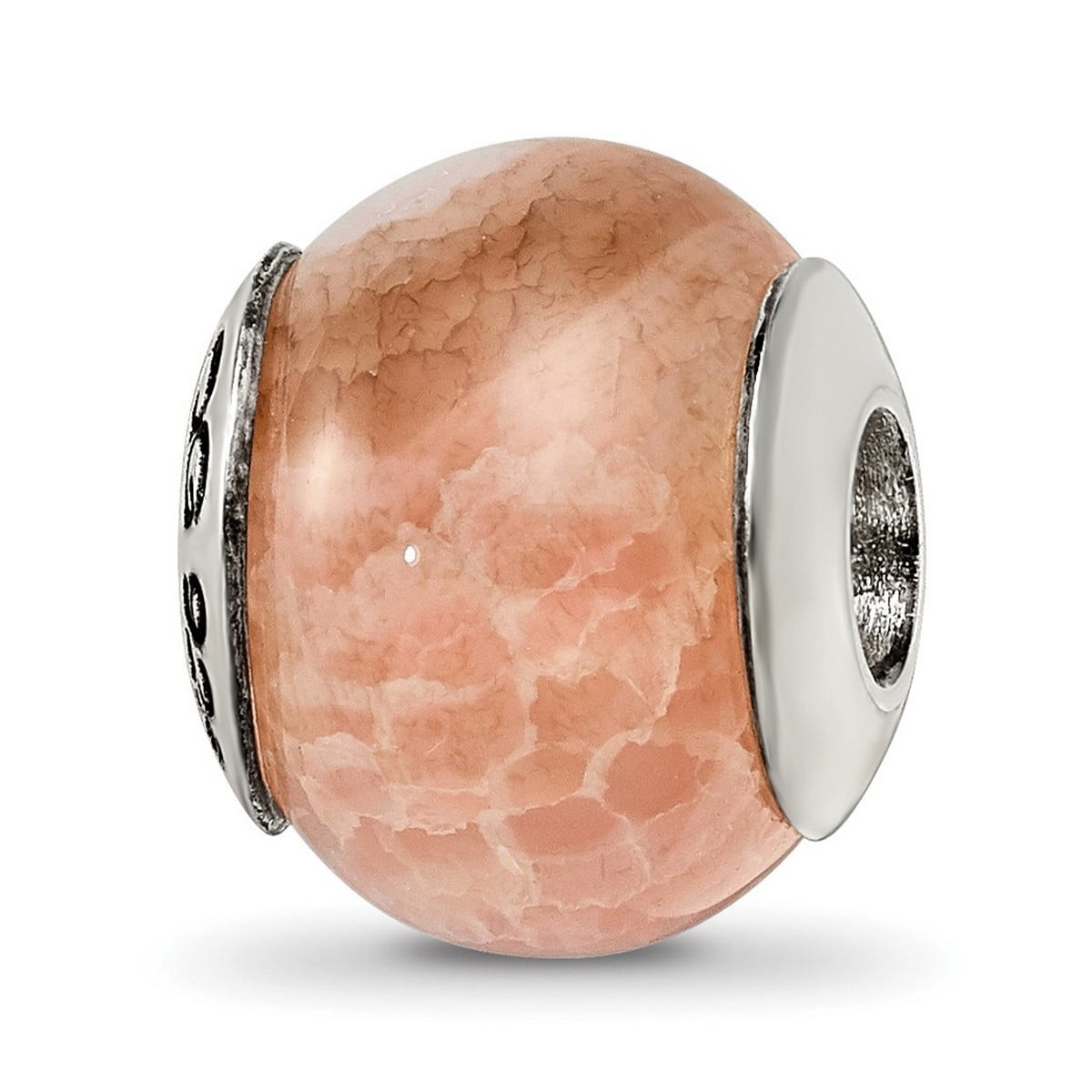 925 Sterling Silver Polished Artisan Oxidized Reflections Peach Cracked ...