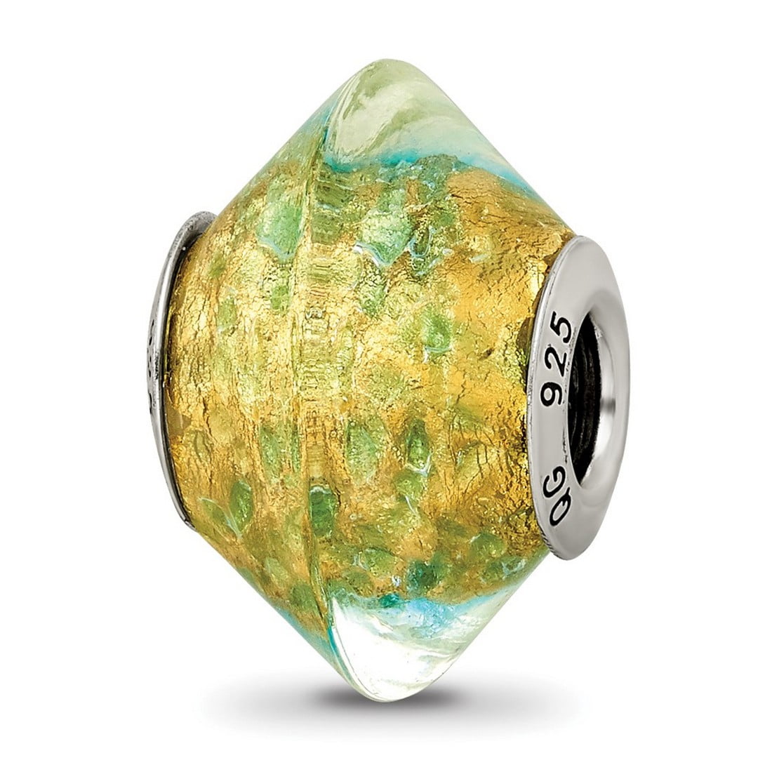 925 Sterling Silver Polished Artisan Oxidized Reflections Yellow Teal ...