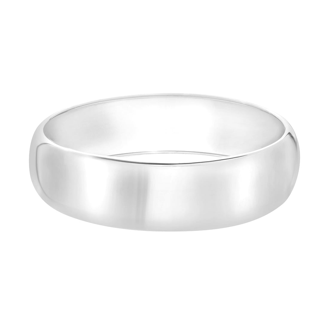 925 Sterling Silver Polished Bold Domed Classic Bangle Bracelet ...