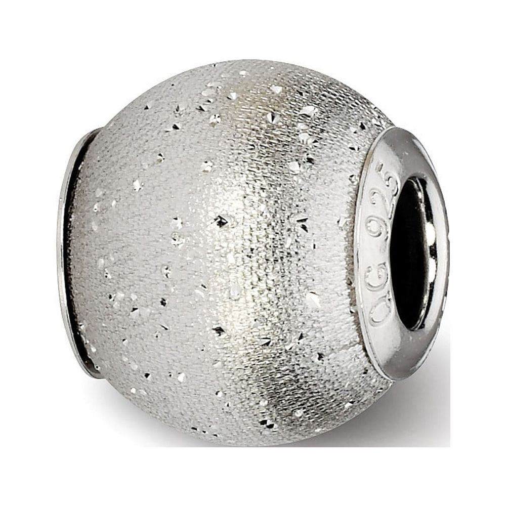 Sterling Silver Reflections Grey Laser Cut Bead Charm - Measures 10 ...