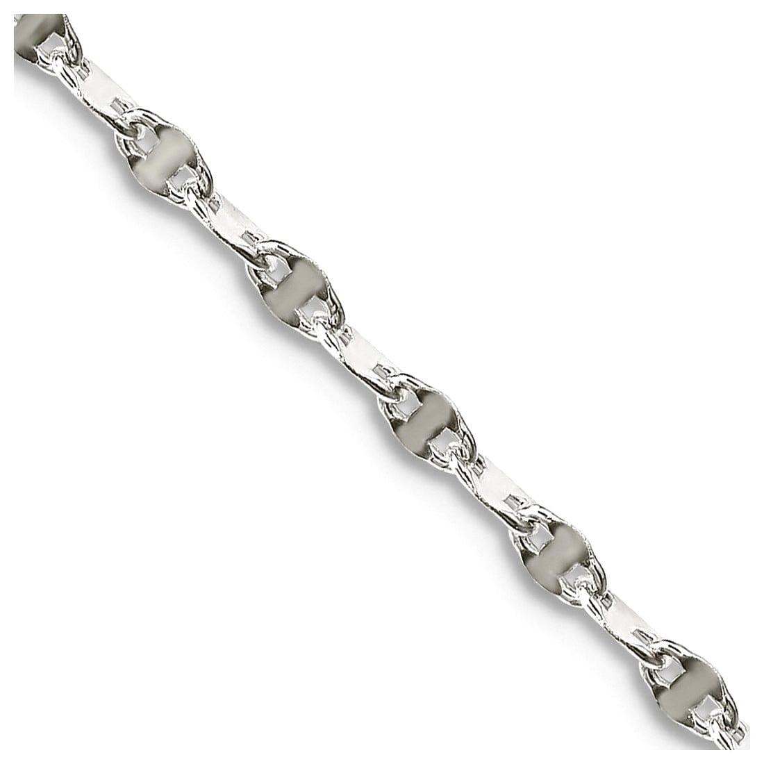 925 Sterling Silver Polished Lobster Claw Closure 2.25mm Fancy Wave ...