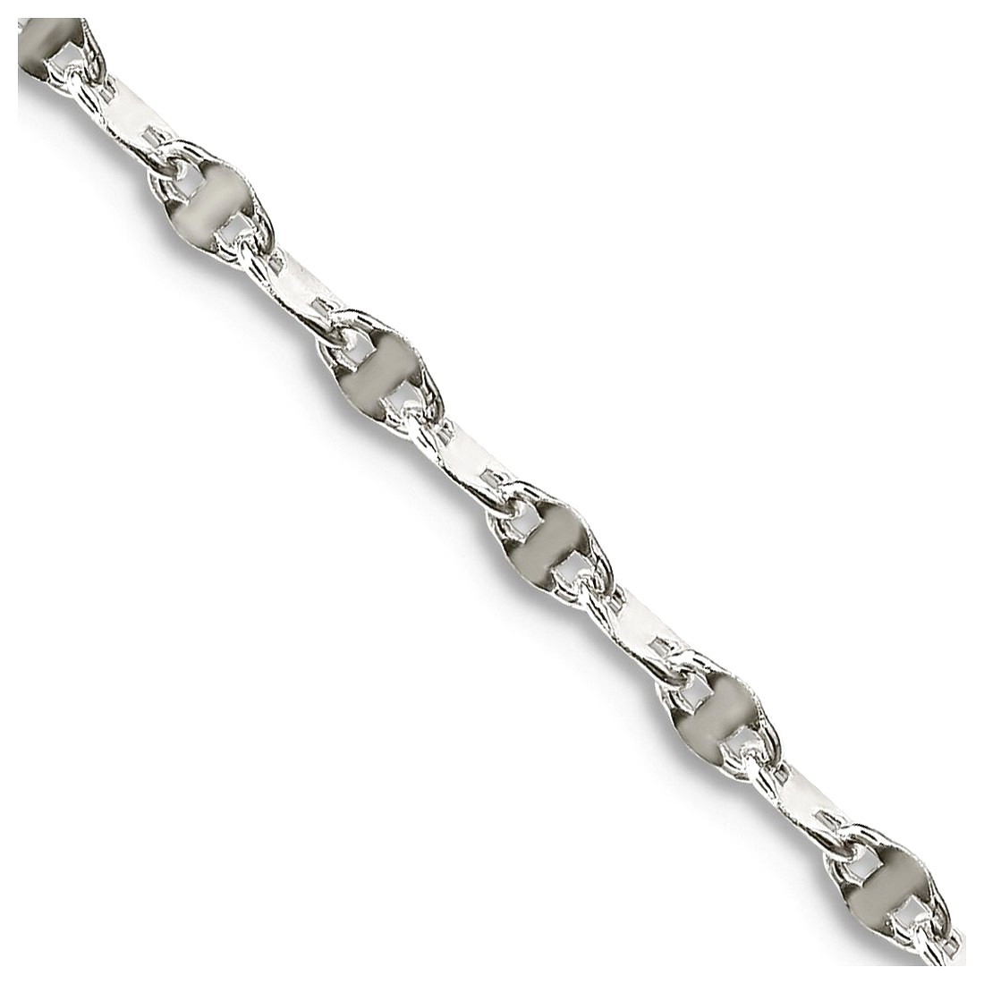 925 Sterling Silver Polished Lobster Claw Closure 2.25mm Fancy Wave ...