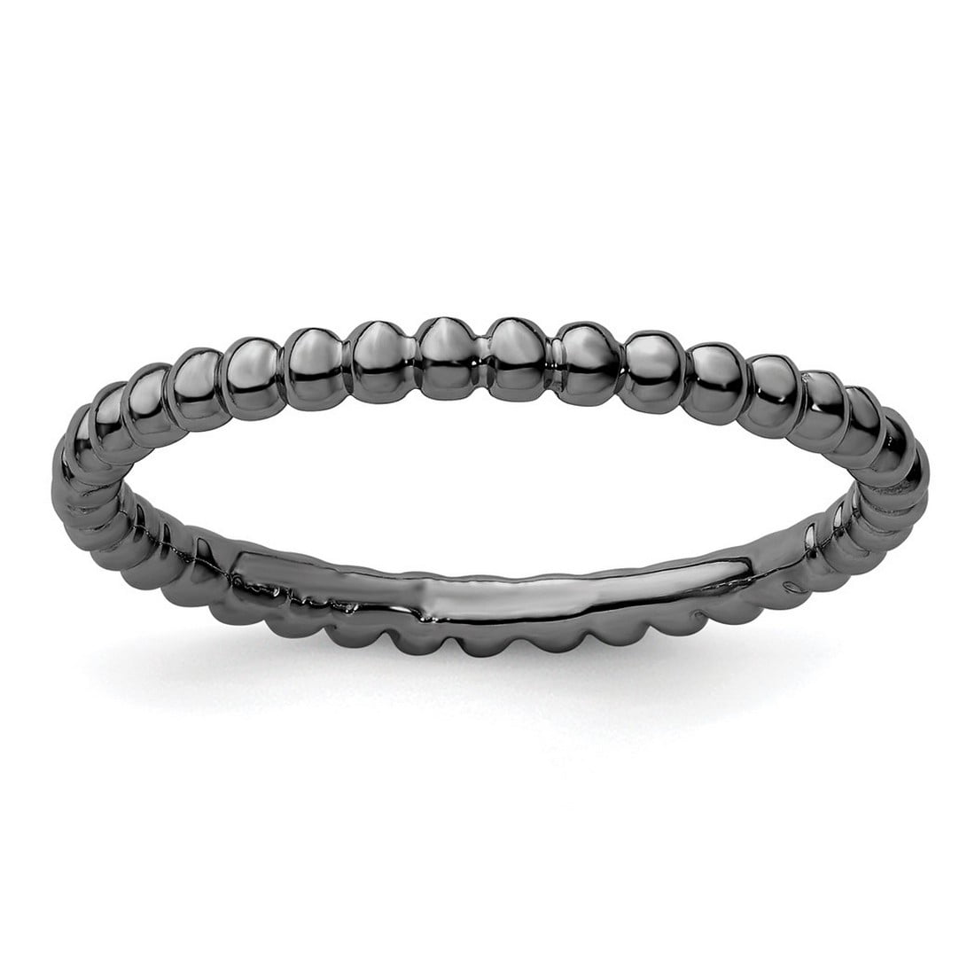 925 Sterling Silver Polished Patterned Ruthenium plating Stackable ...