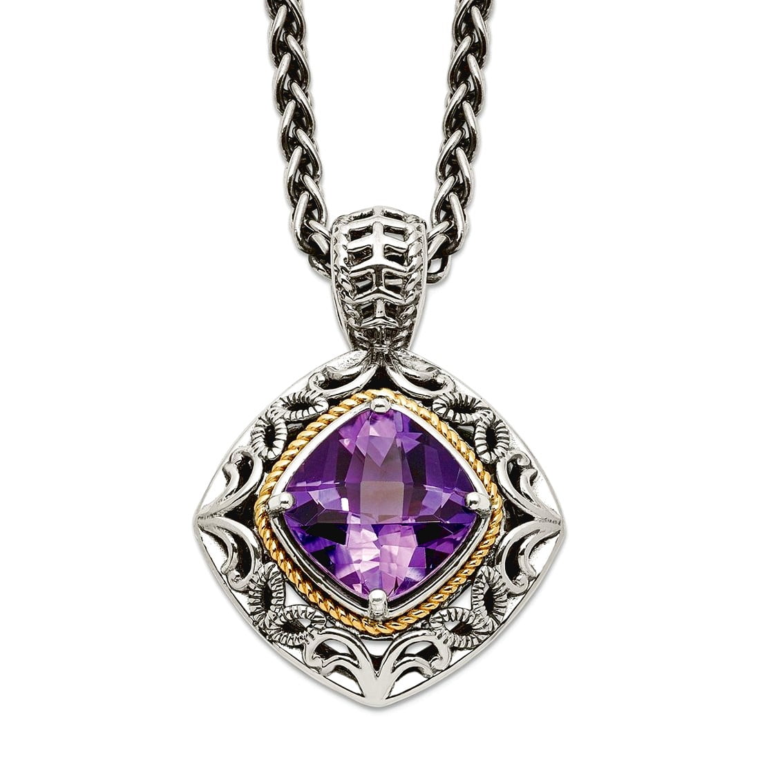 925 Sterling Silver Polished Prong set Artisan Oxidized Lobster Claw ...