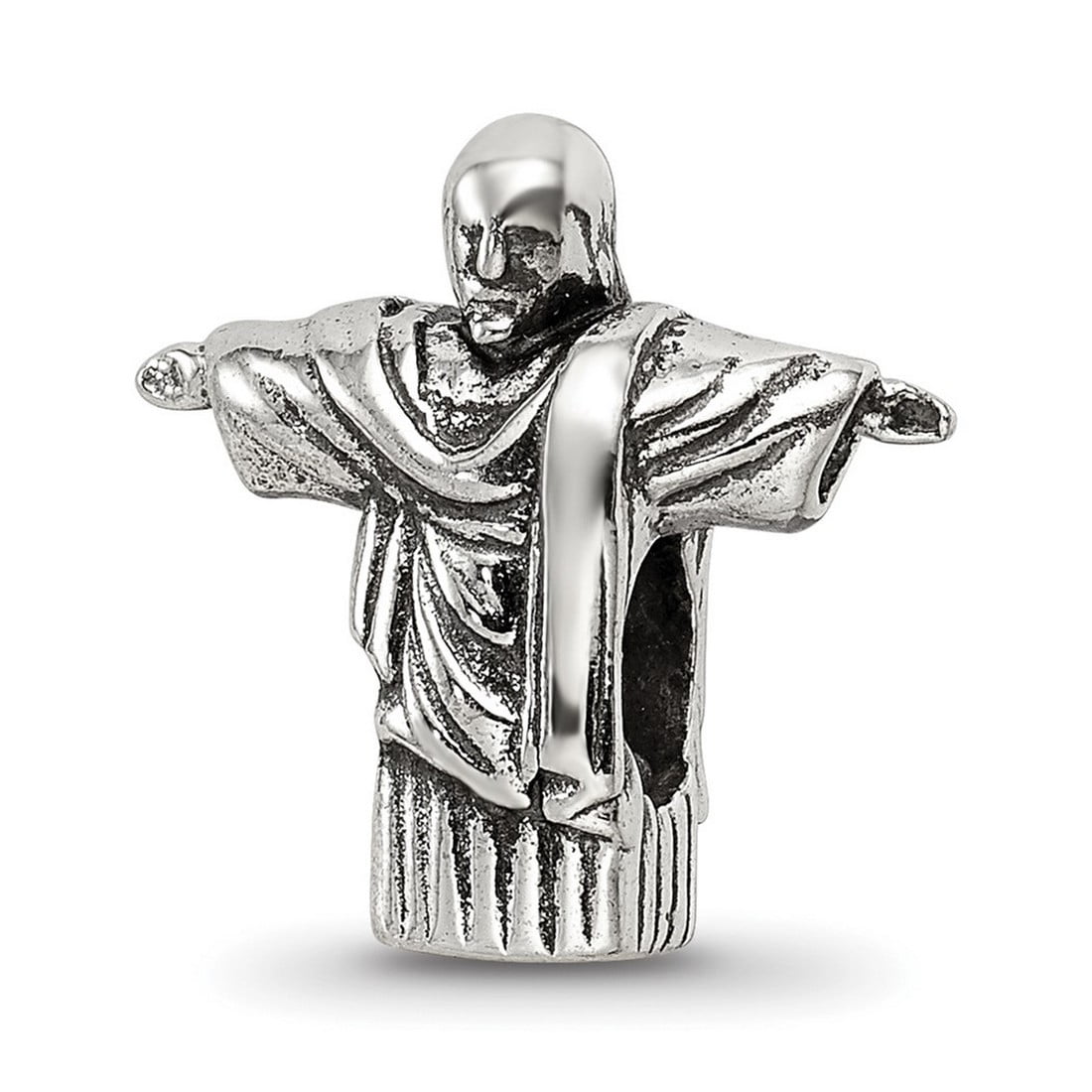 925 Sterling Silver Polished Artisan Oxidized Reflections Christ The ...