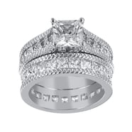 2 Carat Princess Wedding Ring Set - Bridal Set - Wedding Trio Set ...