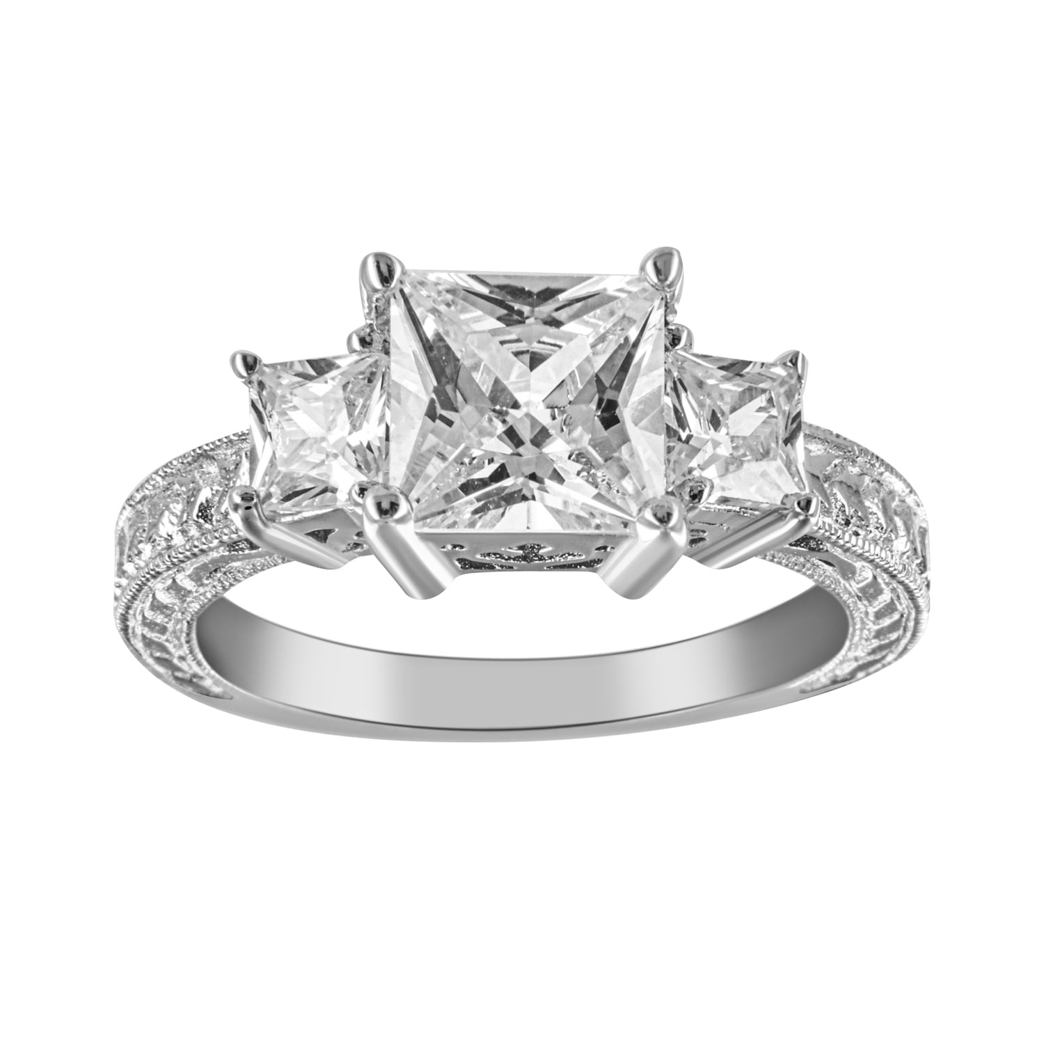 925 Sterling Silver Princess Promise Rings for Her & Engagement Rings ...
