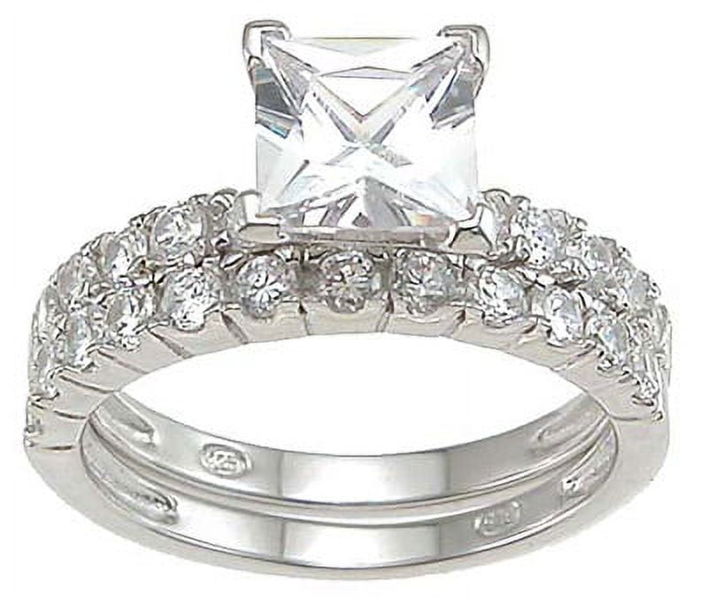 925 Sterling Silver Princess Promise Rings for Her Wedding Ring Set ...