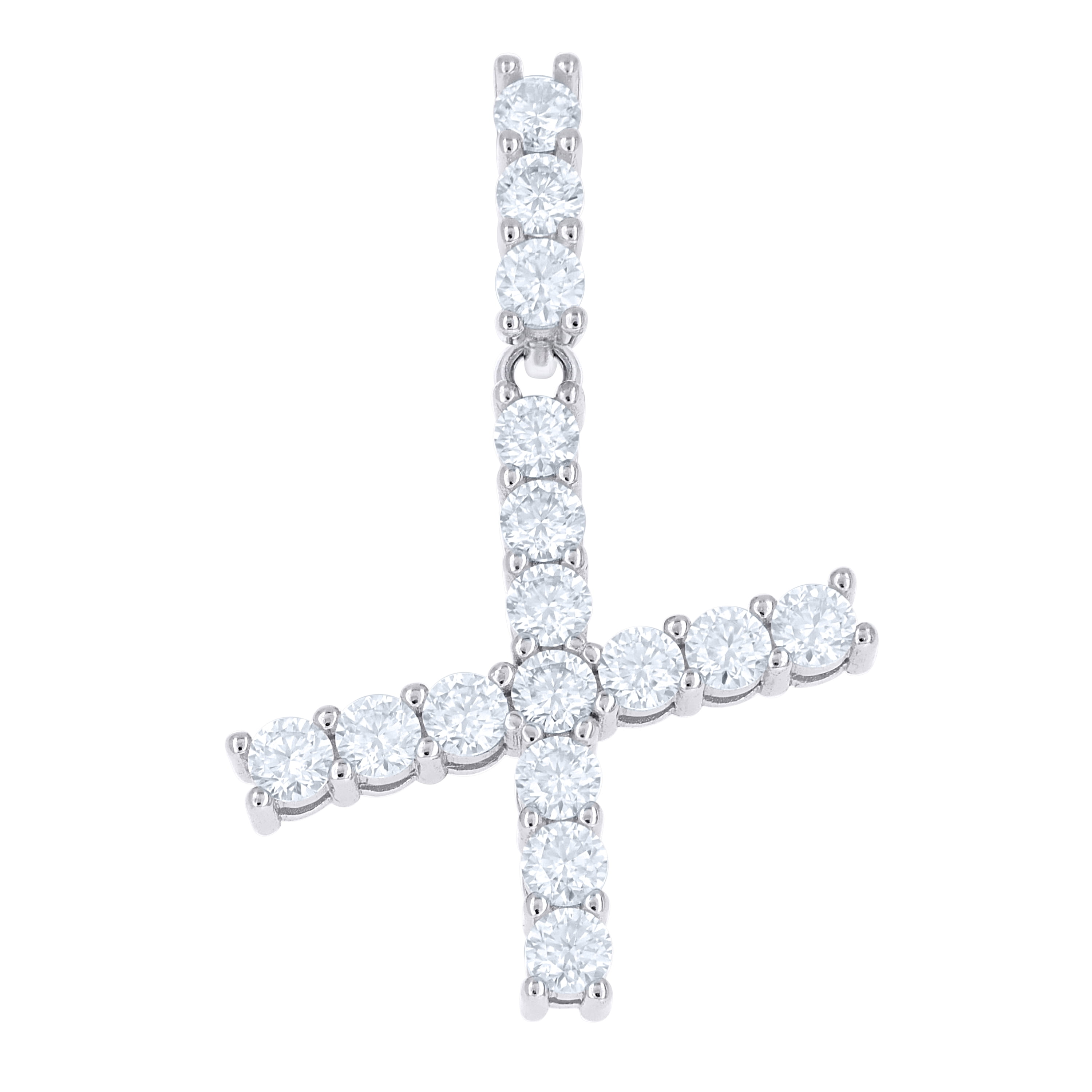 925 Sterling Silver Prong Moissanite Small Block Font Letter X Pendant ...