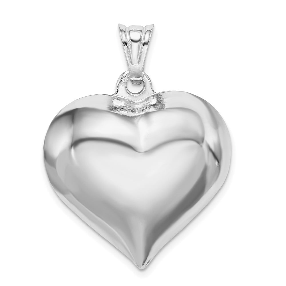 925 Sterling Silver Puffed Heart Pendant Fine Jewelry For Women Gifts ...