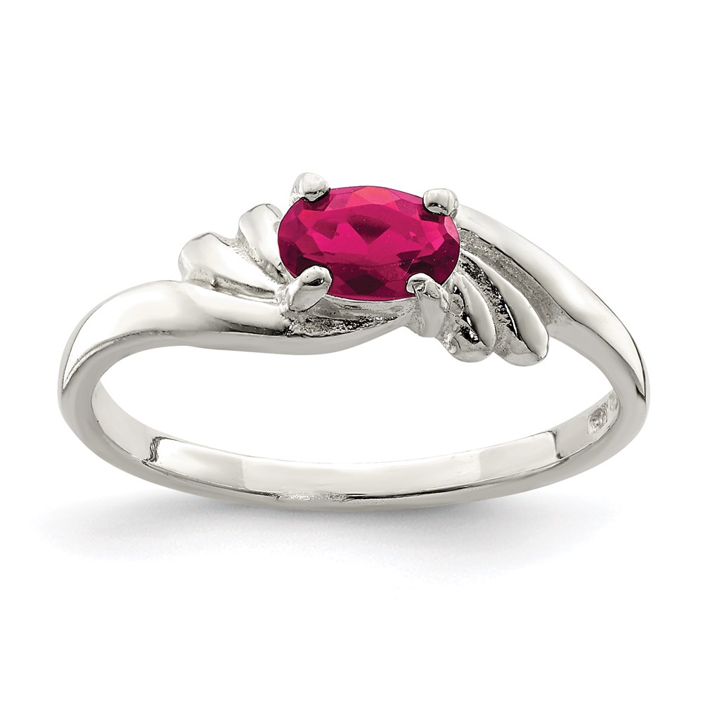 925 Sterling Silver Red Oval Shape Cubic Zirconia Ring Fine Jewelry For ...