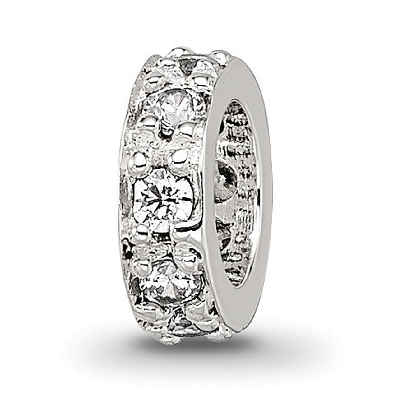 925 Sterling Silver Reflections Cubic Zirconia Spacer Bead Charm ...
