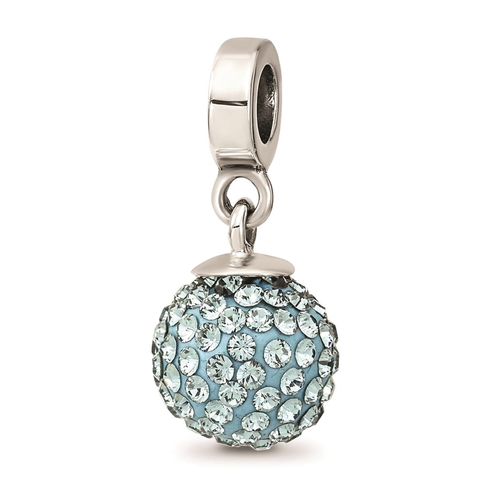 925 Sterling Silver Reflections Dec Crystal Ball Dangle Bead Charm ...
