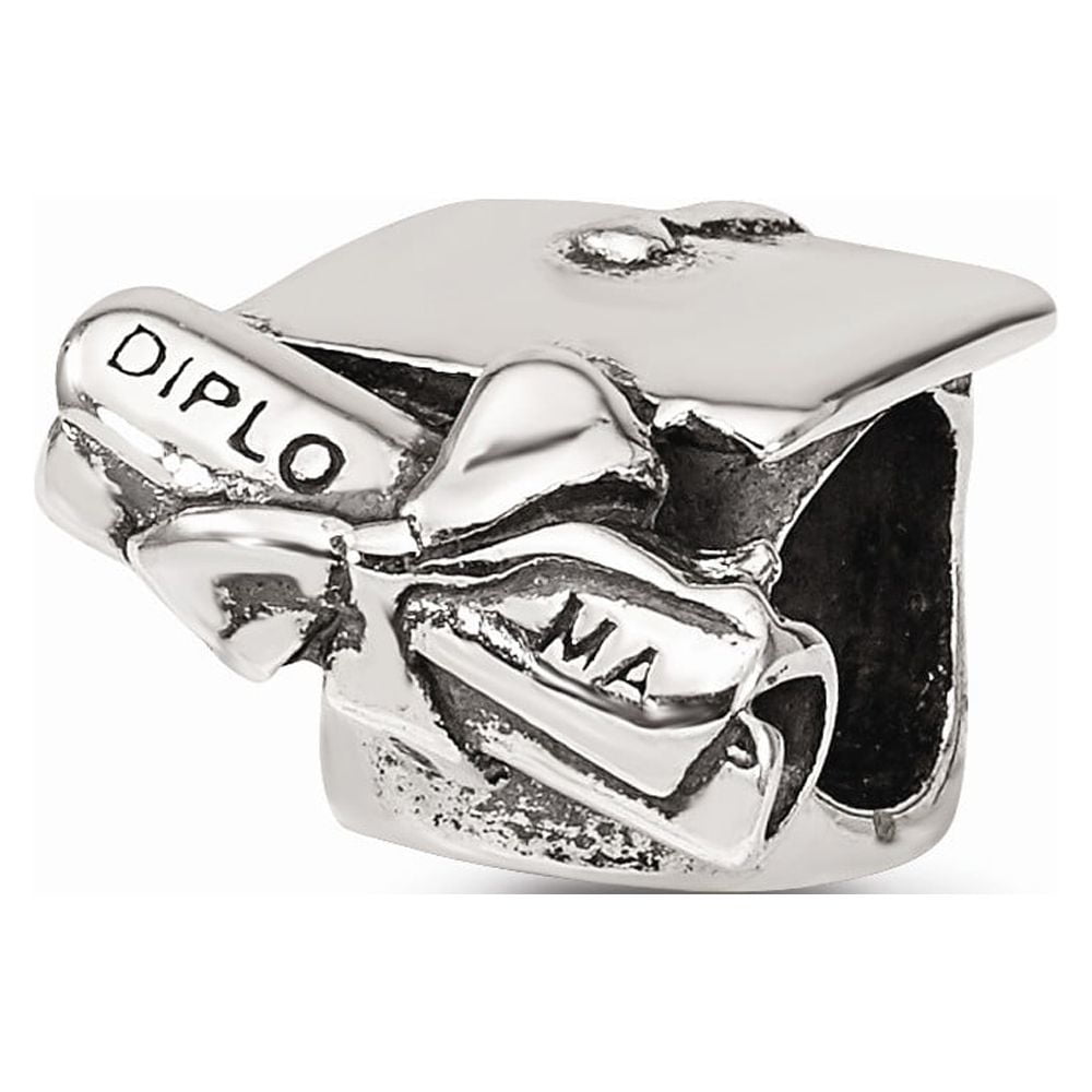 925 Sterling Silver Reflections Graduation Cap & Diploma Bead; for ...