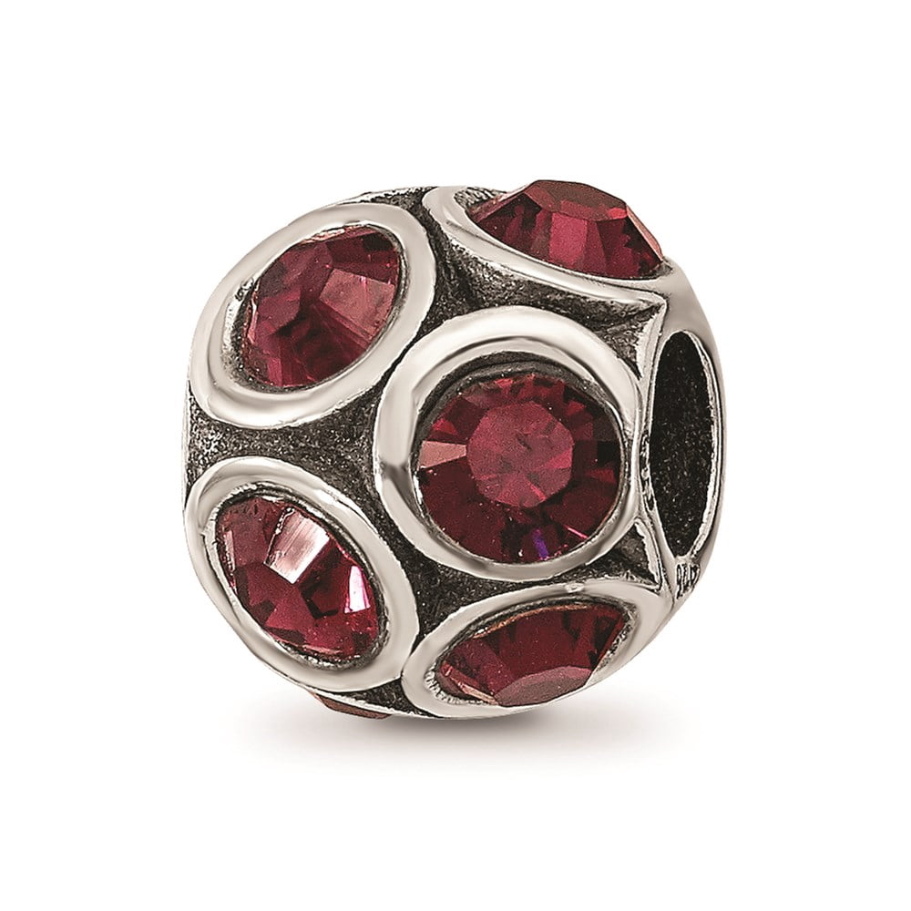 925 Sterling Silver Reflections January Crystal Bead Charm Pendant Fine ...