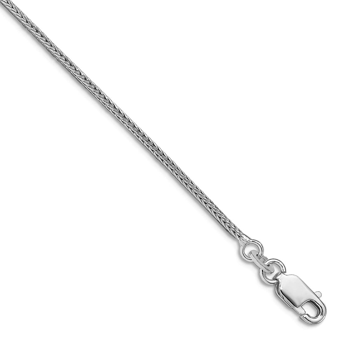 925 Sterling Silver Rhodium Plated 1.25mm Sparkle Cut Round Franco ...
