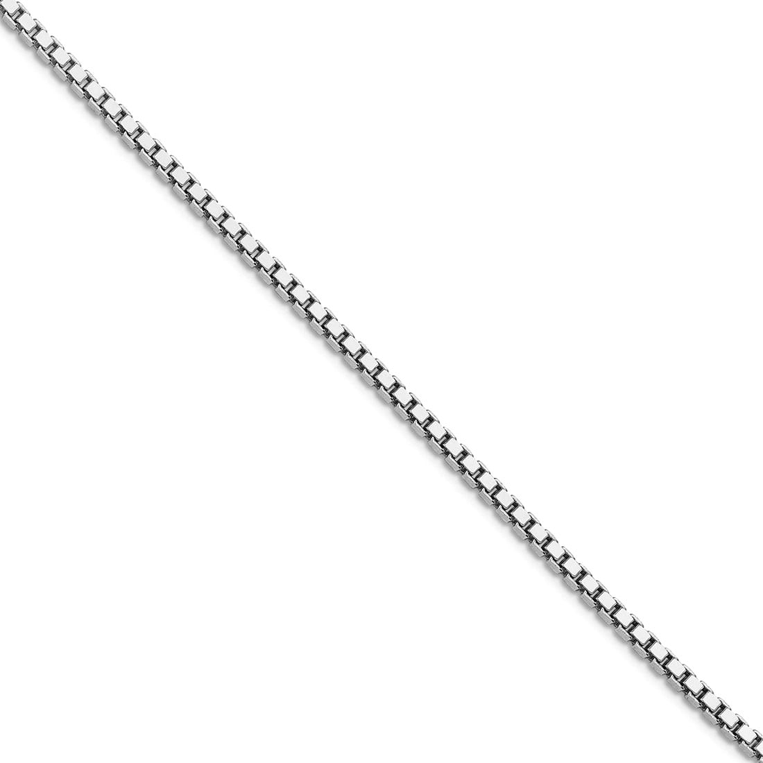925 Sterling Silver Rhodium Plated 1.9mm Box Chain Necklace 26 Inch ...
