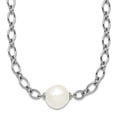 925 Sterling Silver Rhodium Plated 12-13mm Freshwater Cultured Pearl ...