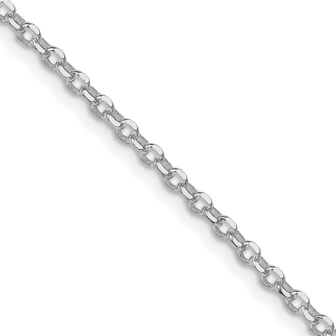 925 Sterling Silver Rhodium Plated 2.6mm Sparkle Cut Cable Chain ...