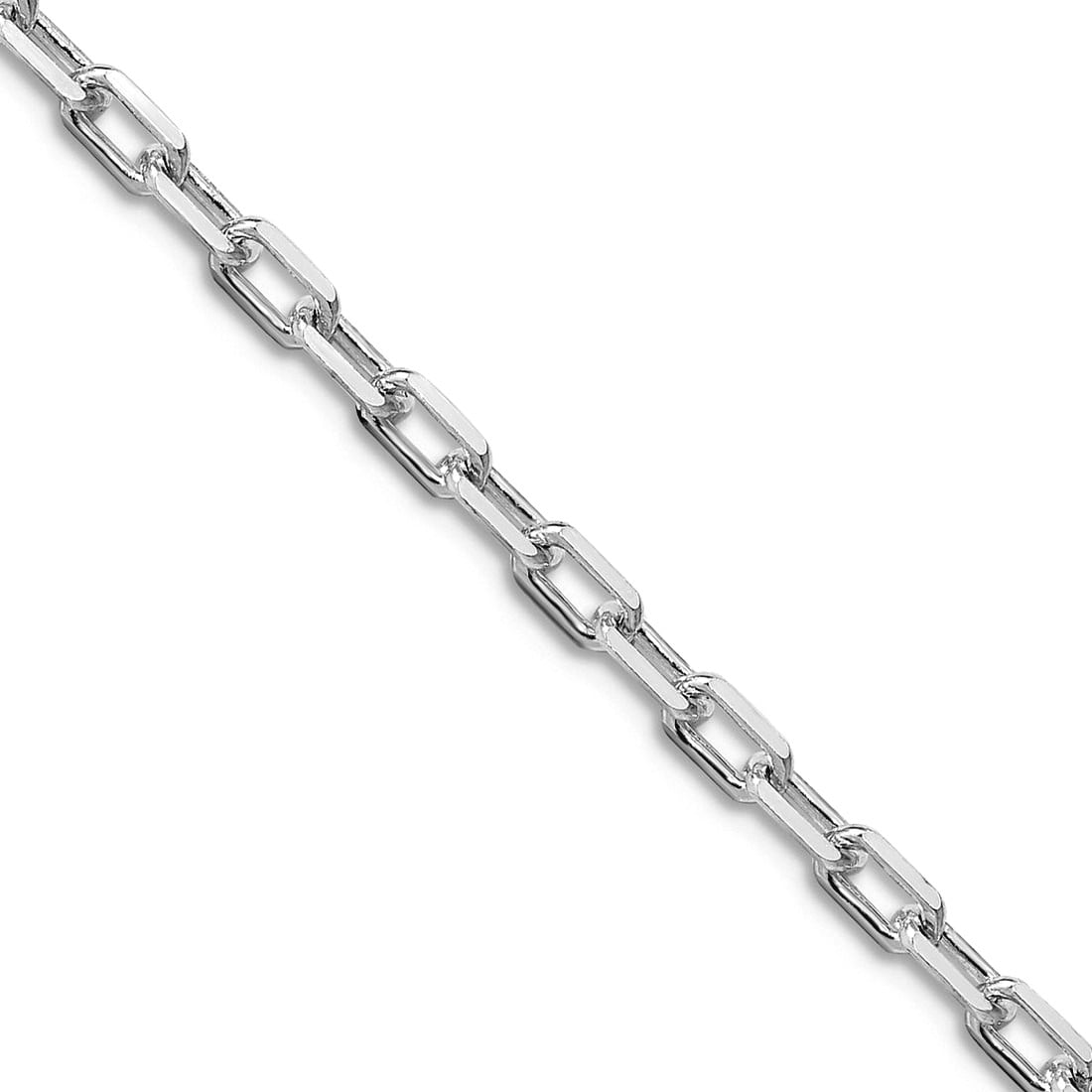 925 Sterling Silver Rhodium Plated 2.9mm Sparkle-Cut Long Link Cable ...