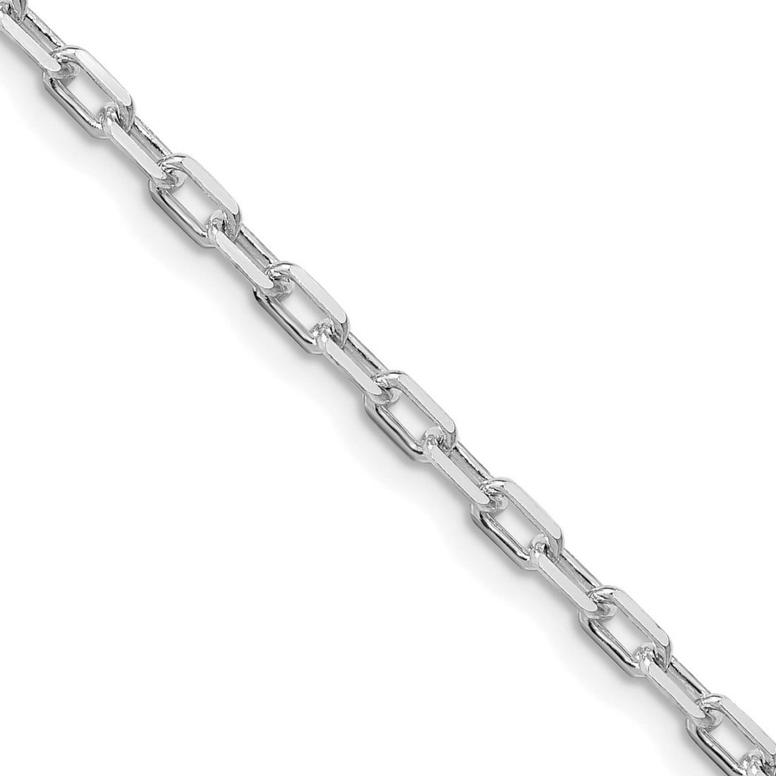 925 Sterling Silver Rhodium Plated 2.9mm Sparkle Cut Long Link Cable ...