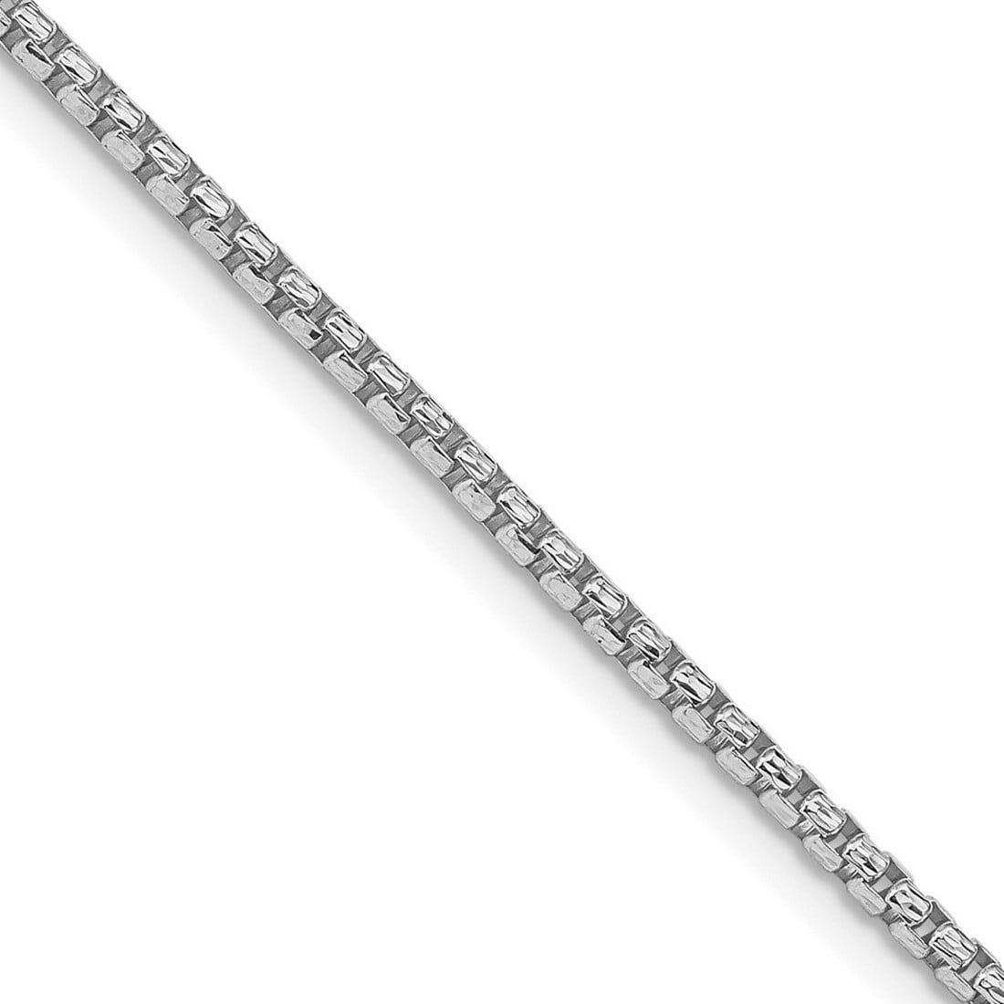 925 Sterling Silver Rhodium Plated 2mm Sparkle Cut Round Box Chain ...