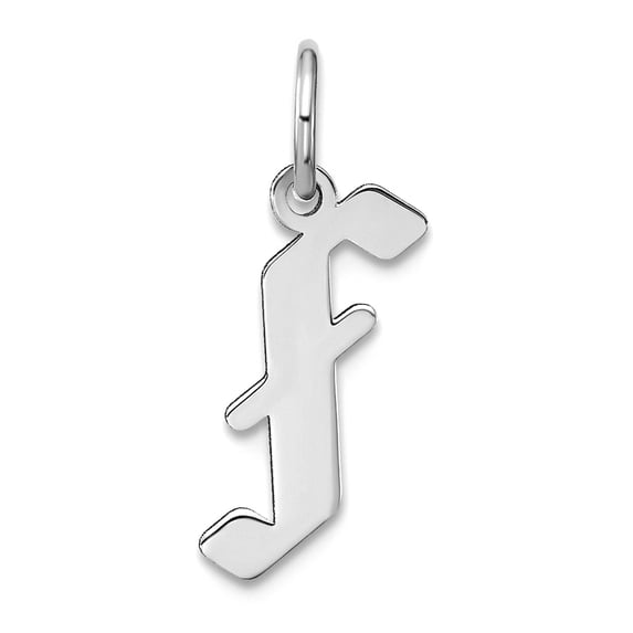 925 Sterling Silver Rhodium Plated Letter F Initial Pendant Necklace ...