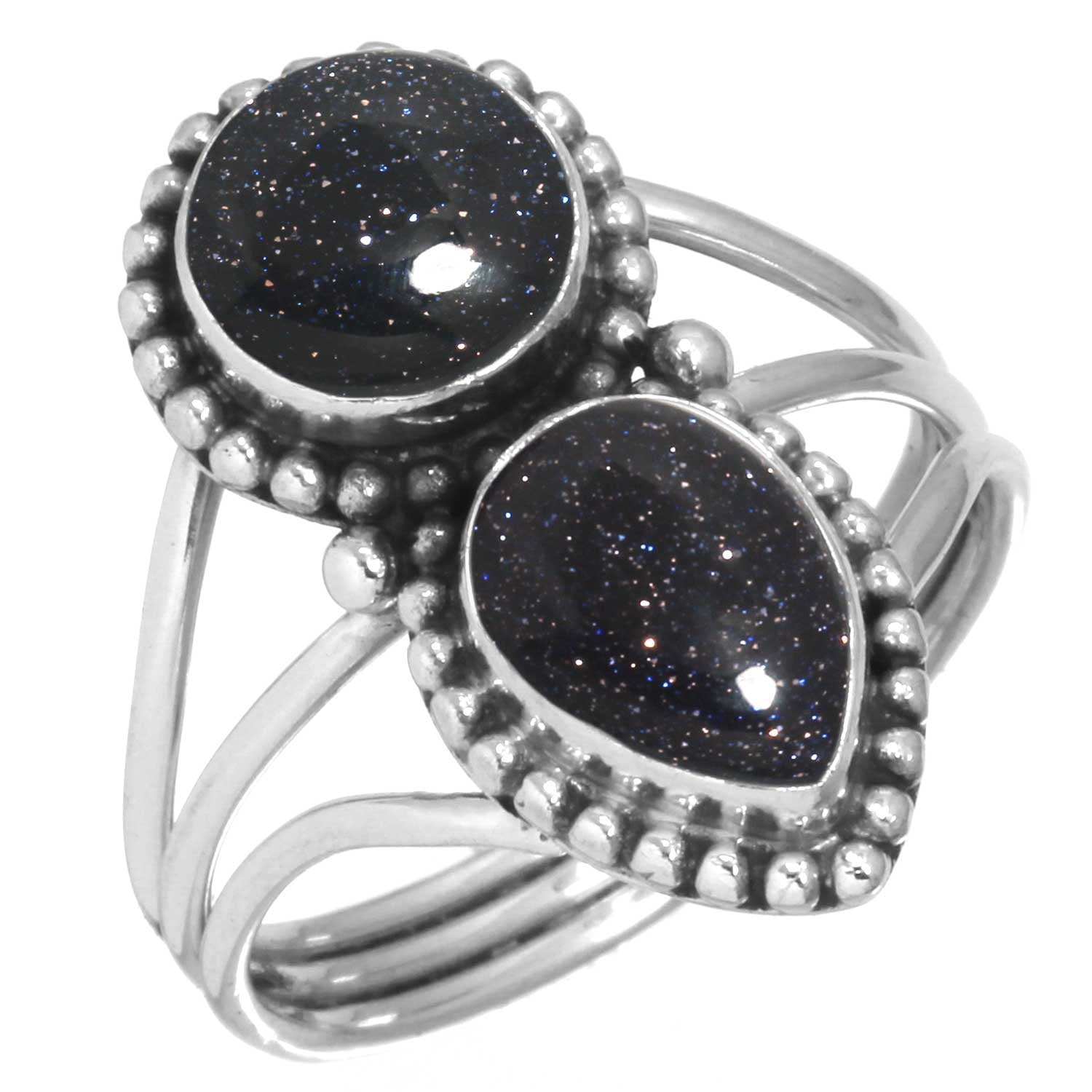 925 Sterling Silver Women Jewelry Blue Sunstone Ring - Walmart.com