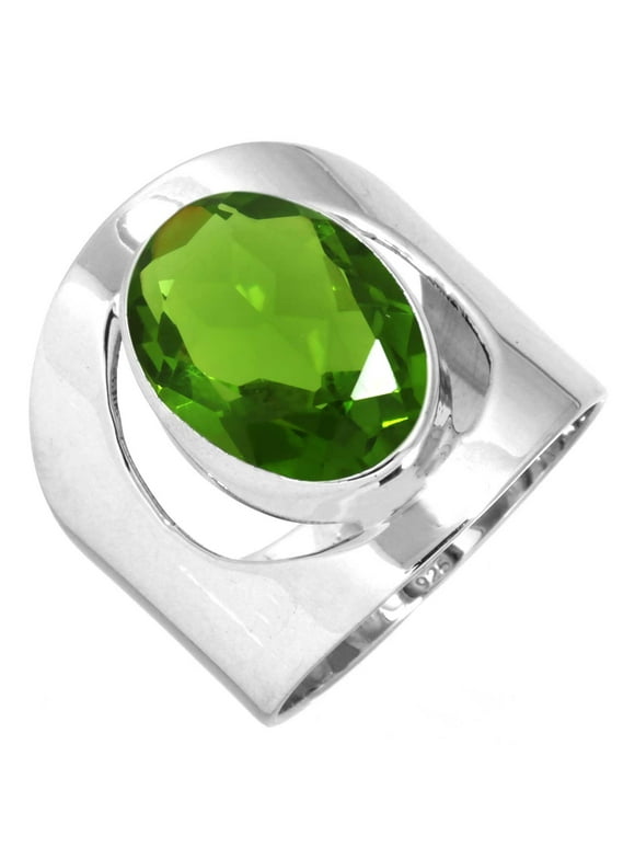 Dark Green Silver Ring