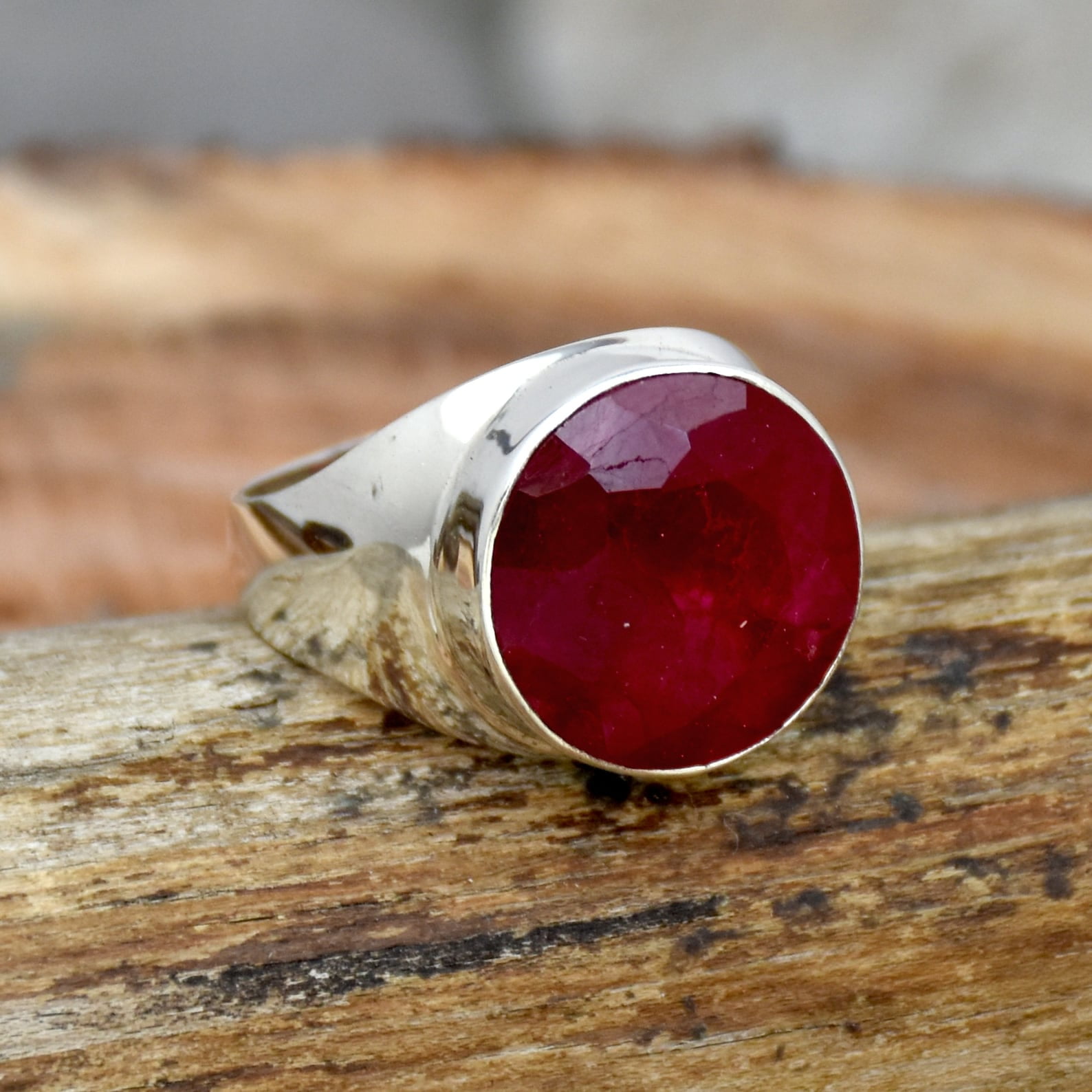 925 Sterling Silver Ring, Ruby Men's Ring, Handmade Ring, Statement ...