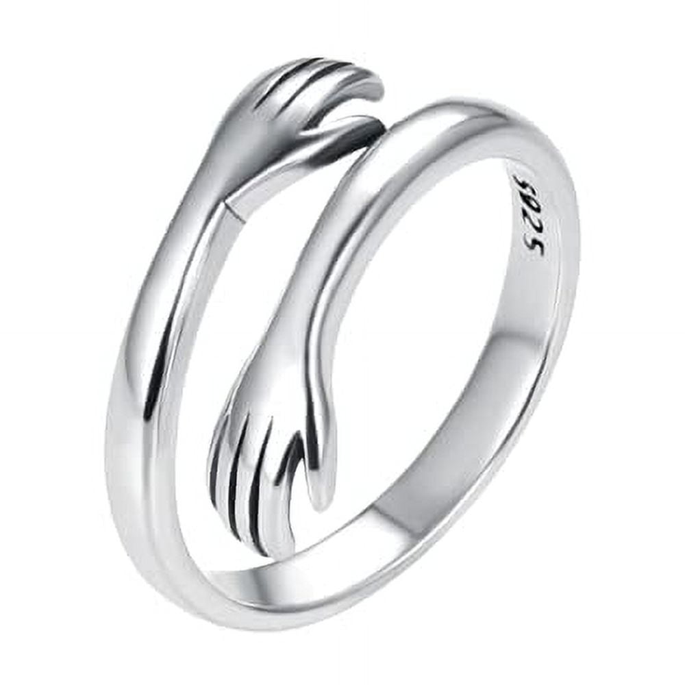 Ratan Gems Carved Hand Silver Ring, 925 Sterling Silver - Walmart.com