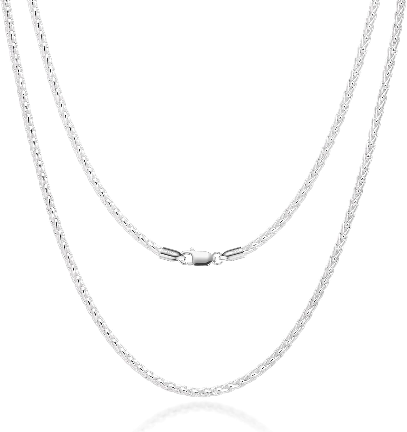 925 Sterling Silver Rope Chain Lobster Clasp 2.5Mm Silver Chain For Men ...