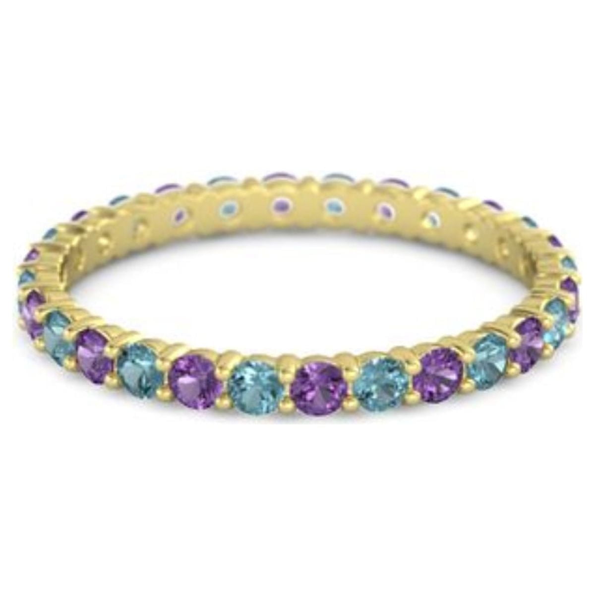 925 Sterling Silver Round 2.5 MM Amethyst With London Blue Topaz Gold ...