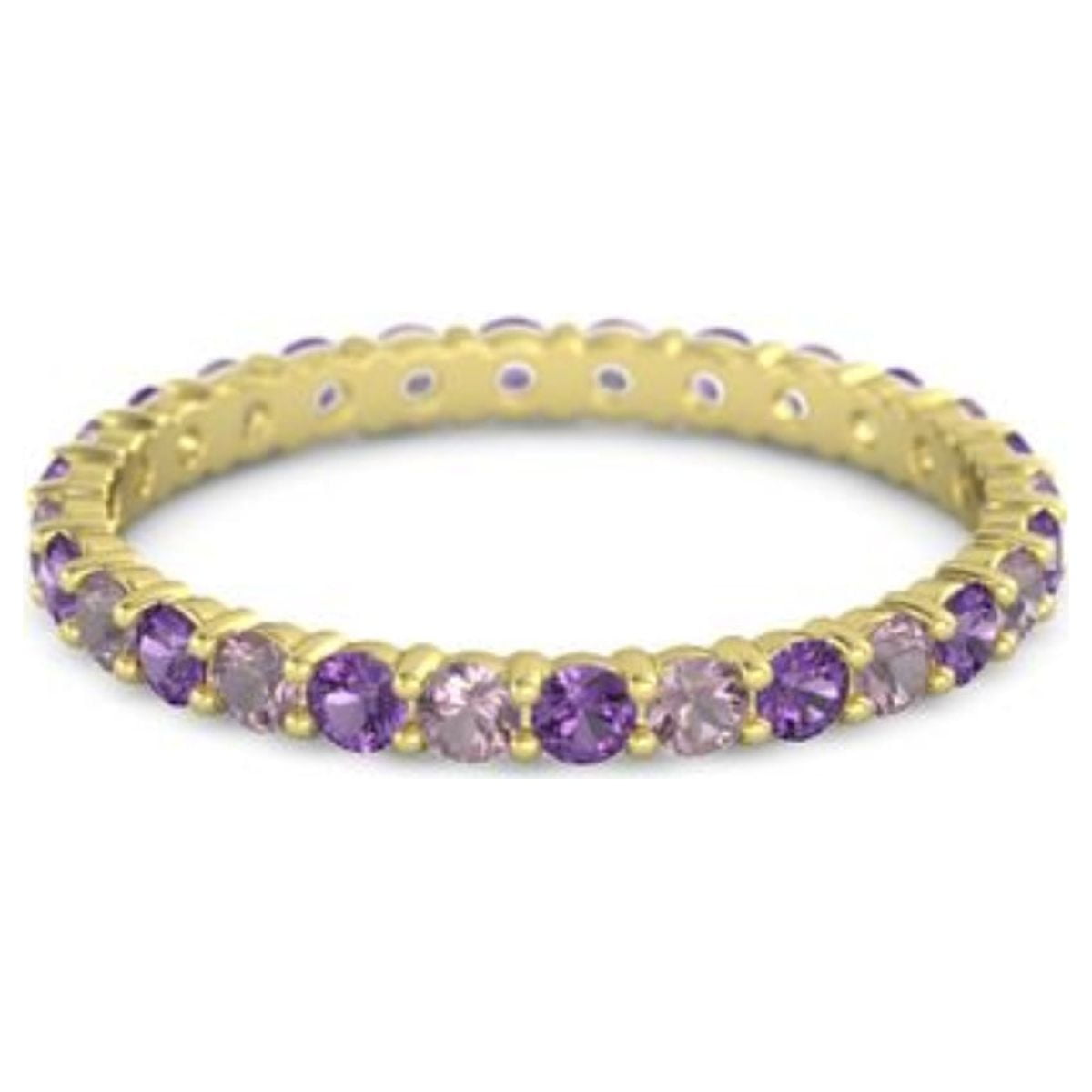 925 Sterling Silver Round 2.5 MM Amethyst With Rhodolite Gold Plated ...