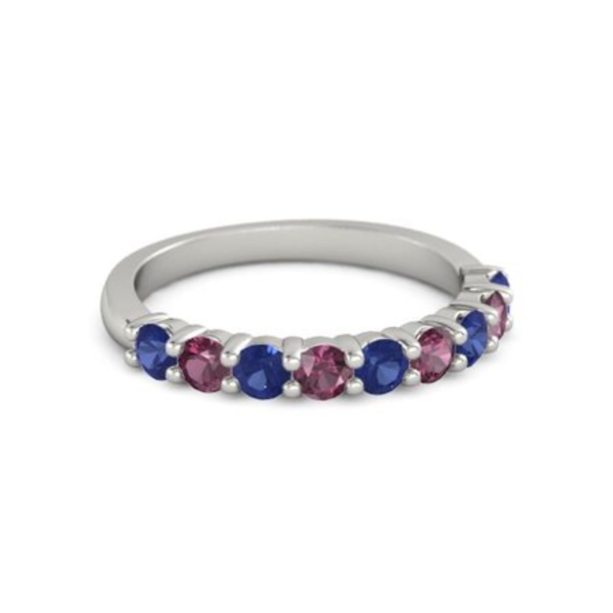 925 Sterling Silver Round 2.50 MM Blue Sapphire Rhodolite Eternity ...