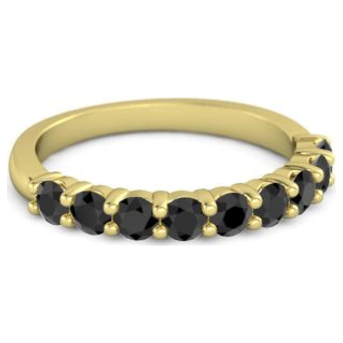 925 Sterling Silver Round 2.5MM Black Spinel Eternity Yellow Plated ...