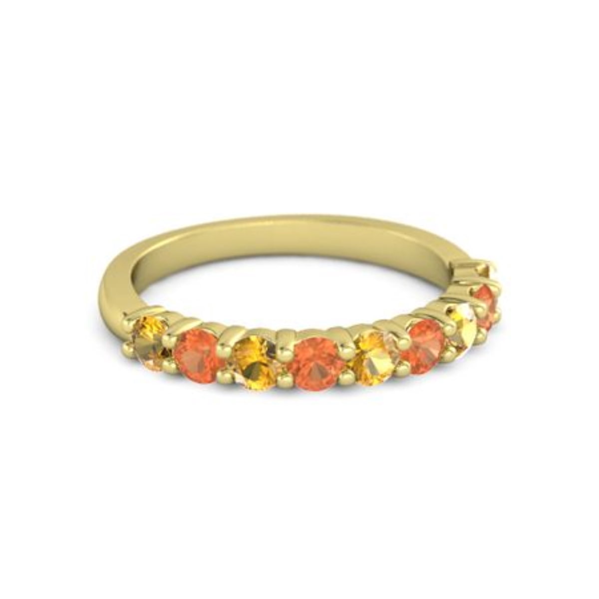 925 Sterling Silver Round 2.5MM Citrine Fire Opal Eternity Yellow ...