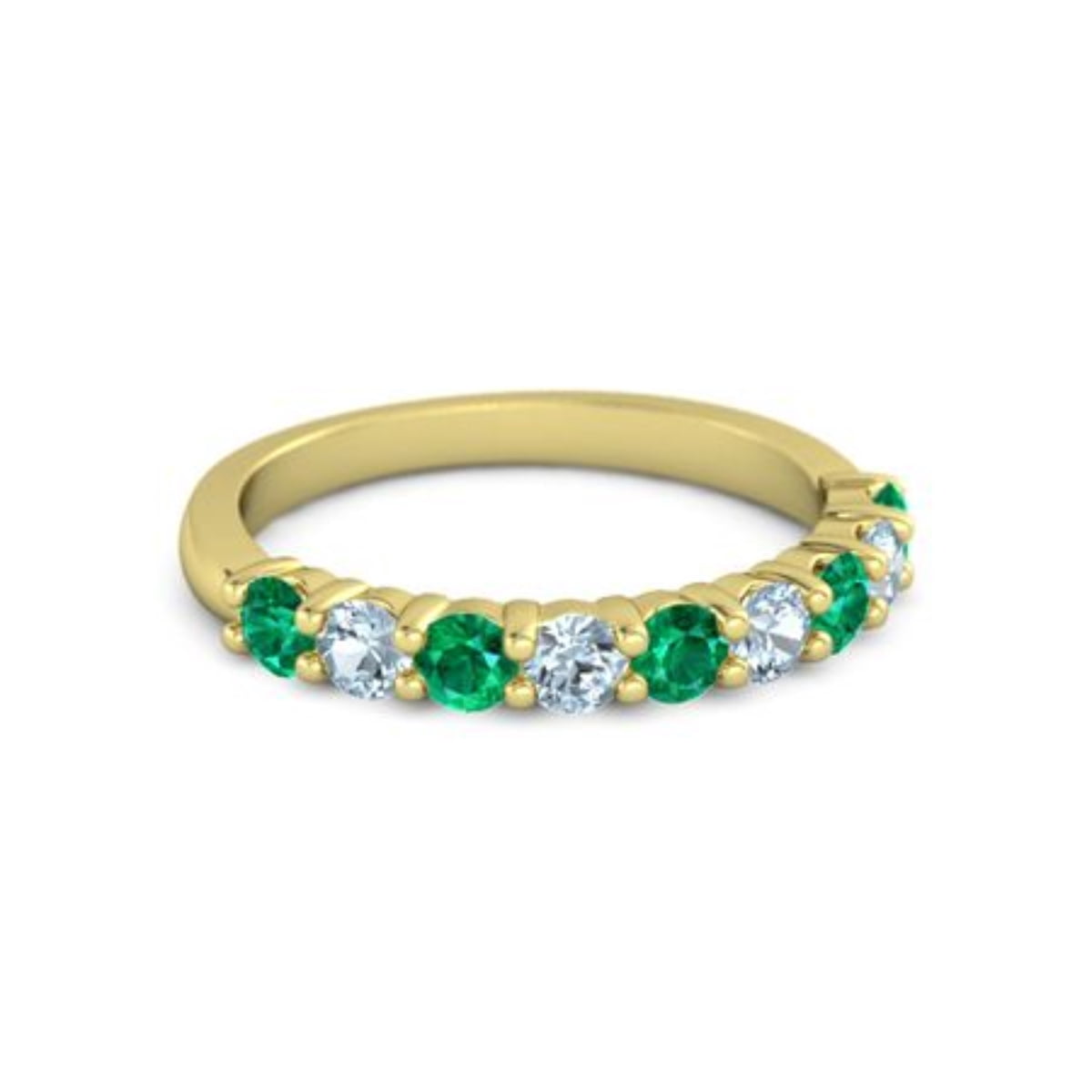 925 Sterling Silver Round 2.5MM Emerald Aquamarine Eternity Yellow ...